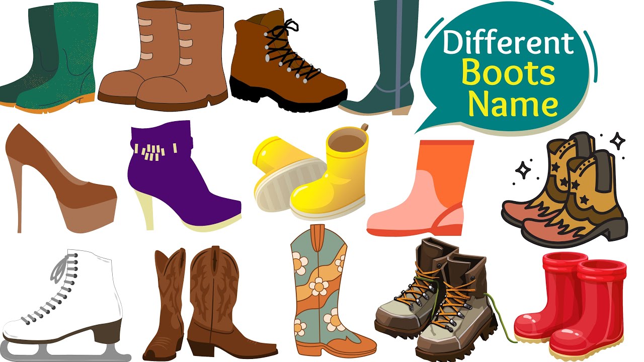 Learn Different Boots Name in English | Types of Boots with Names ...