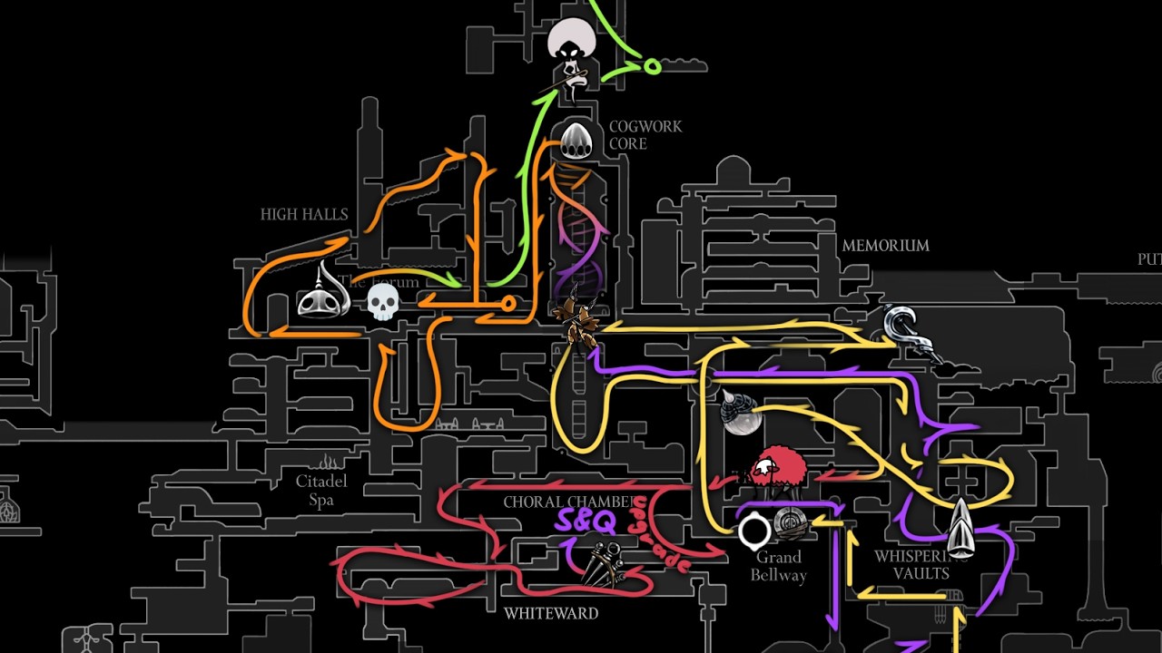 Game Dev vs Silksong any% NMG cloakless fleas route (with cloak) - YouTube