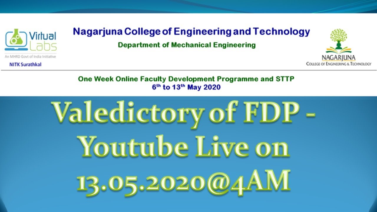 FDP on Virtual Lab Youtube Live on 13.5.2020@4PM - YouTube