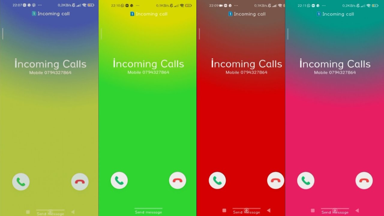 8 Different Call Bacground Colors Incoming Calls Samsung #fakecall ...