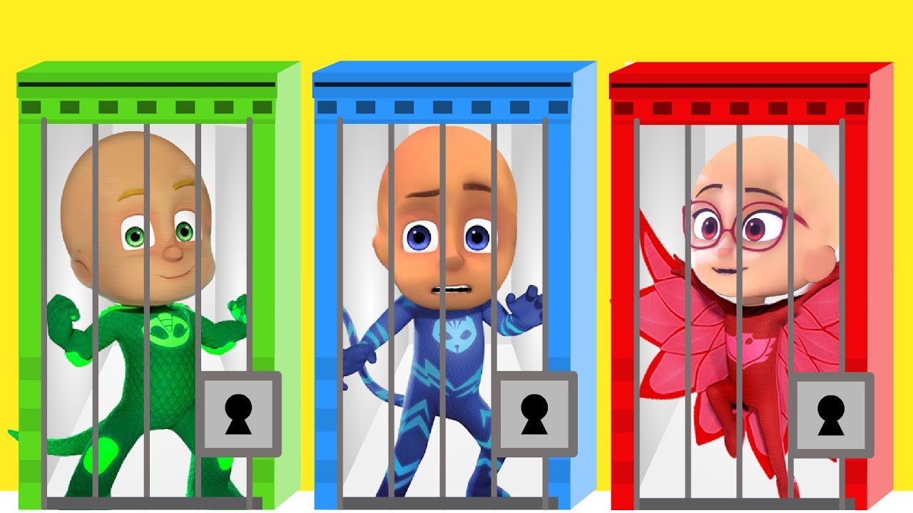 Learn Colors with Pj Masks Keys and Wrong Hairs - YouTube