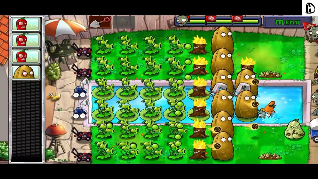 PLANT vs ZOMBIE level 10 pool - YouTube