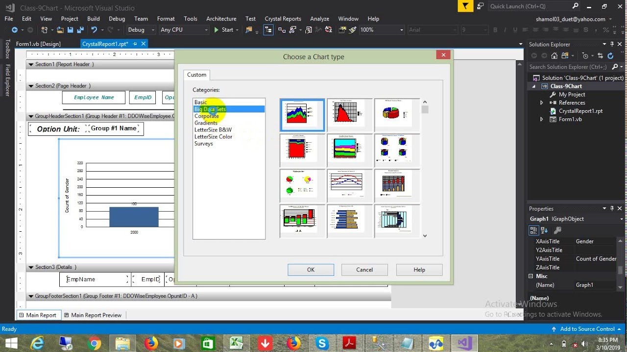 Bar Chart In Crystal Report - YouTube