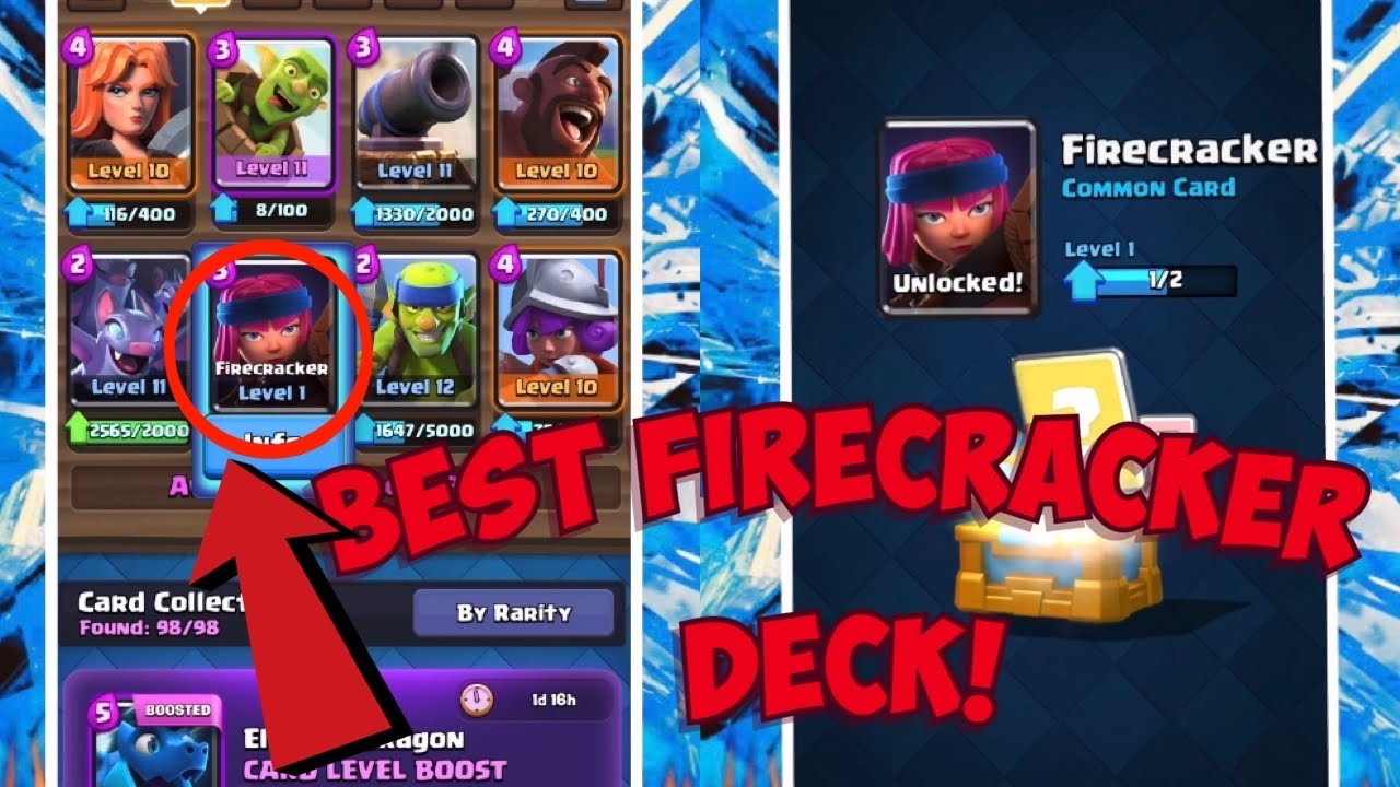 The Best Firecracker Deck In Clash Royale Youtube