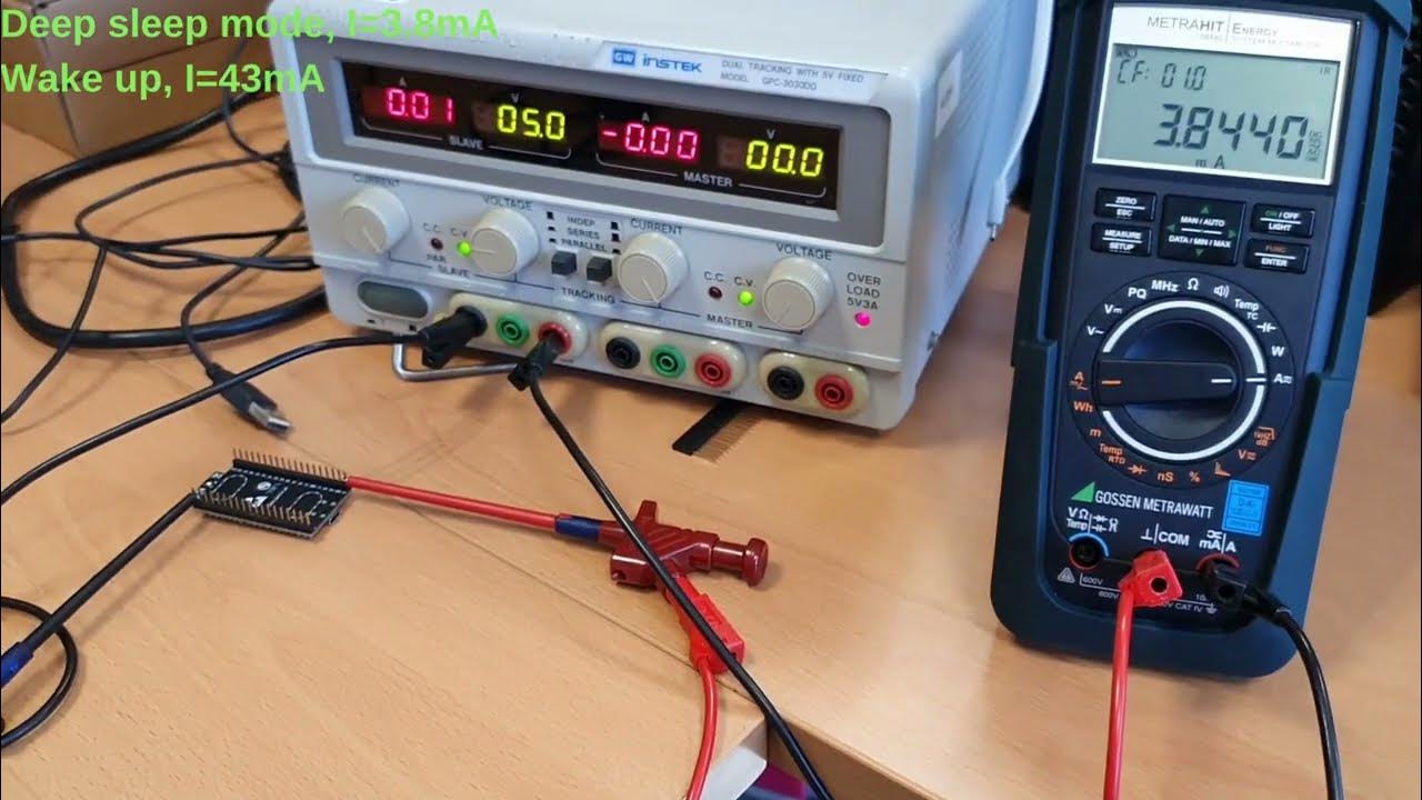 Current consumption of the ESP32 DevKitC V4 in Deep Sleep mode - YouTube