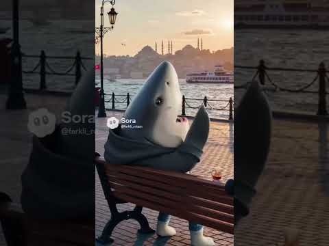 Köpek balığı sahilde istanbul hakkında konuşuyor! #komik #jaws #balık #animals #animalcomedy #fyp