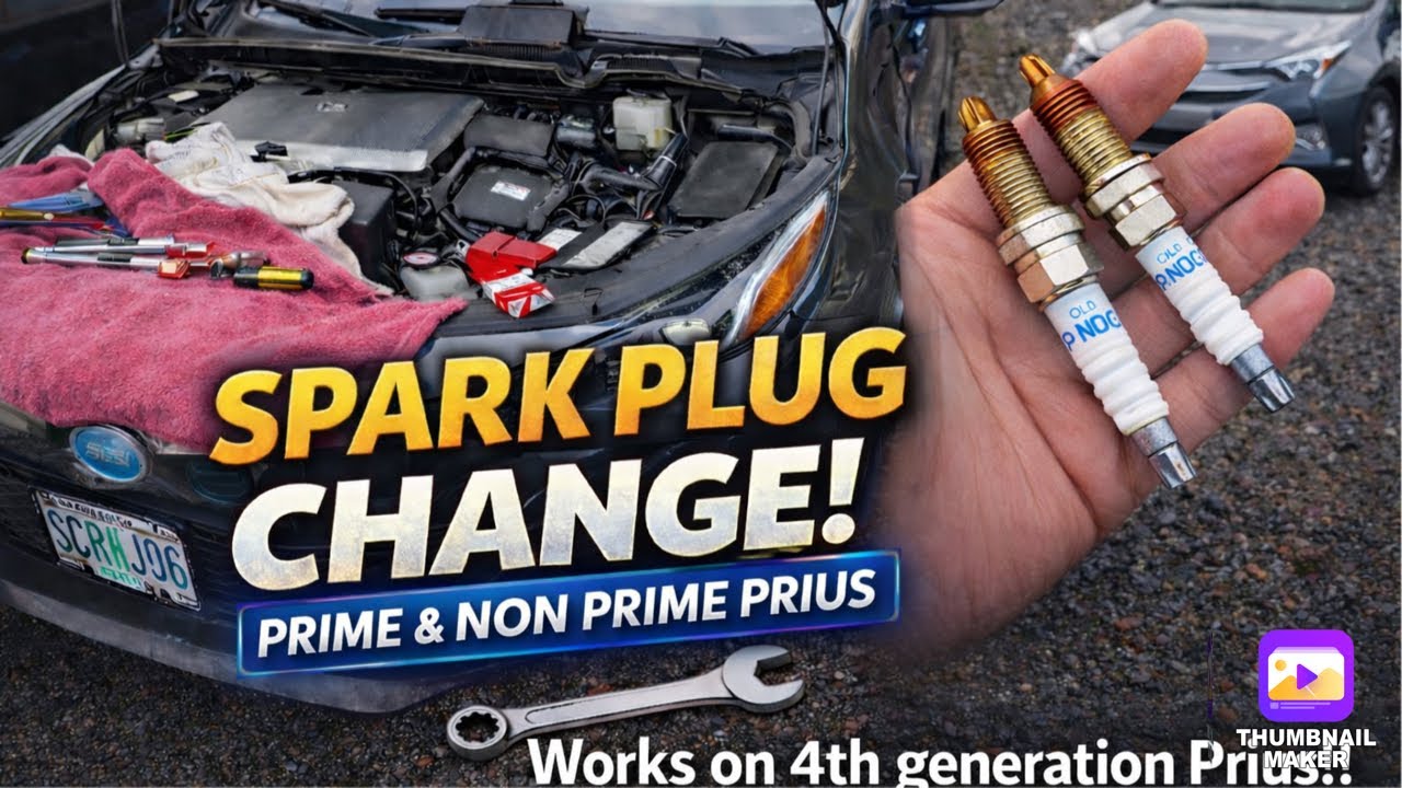 Prius prime spark plug change DIY 2017 - YouTube