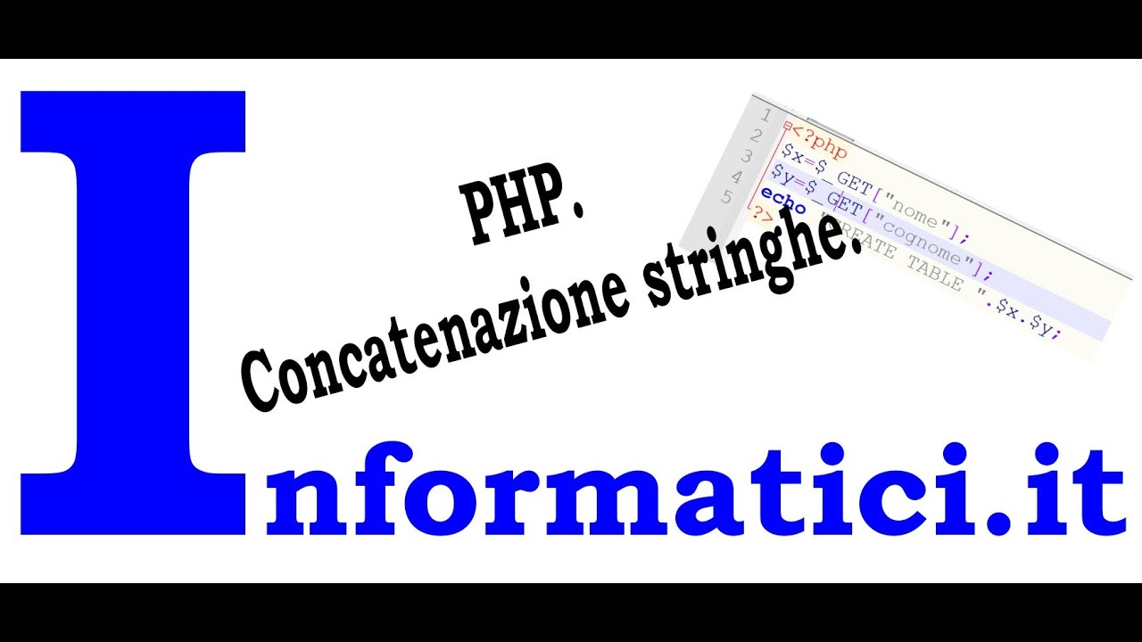 PHP: Concatenazione di stringhe - YouTube