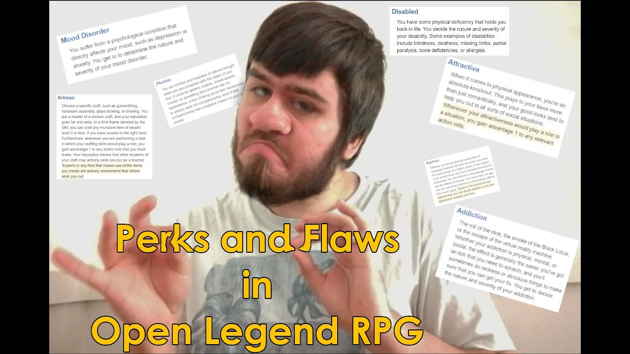 Open Legend RPG Character Creation - Perks and Flaws - YouTube