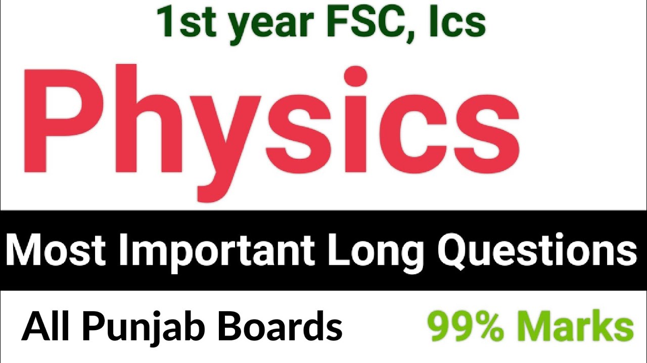 1st year Physics Guess Paper 2023, FSC part 1 Physics guess paper 2022 ...