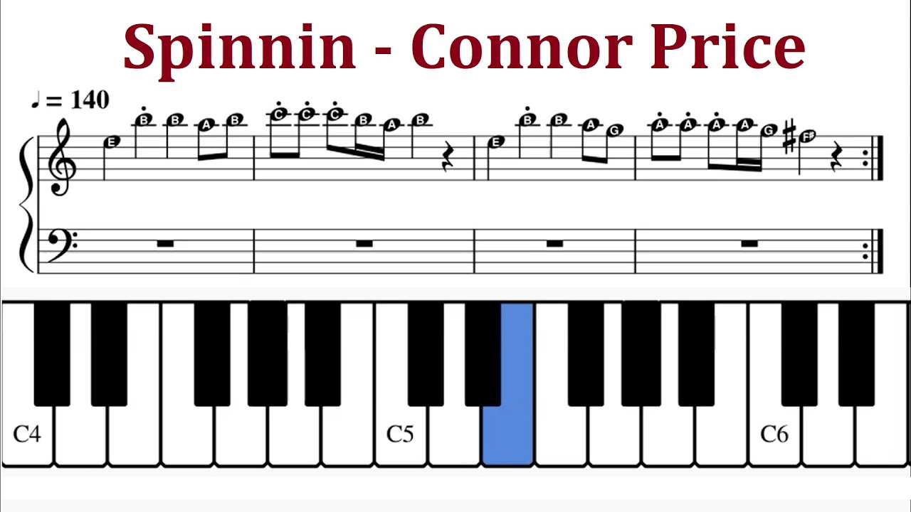 Spinnin - Connor Price - Piano Sheet Music & Tutorial - Rap ...
