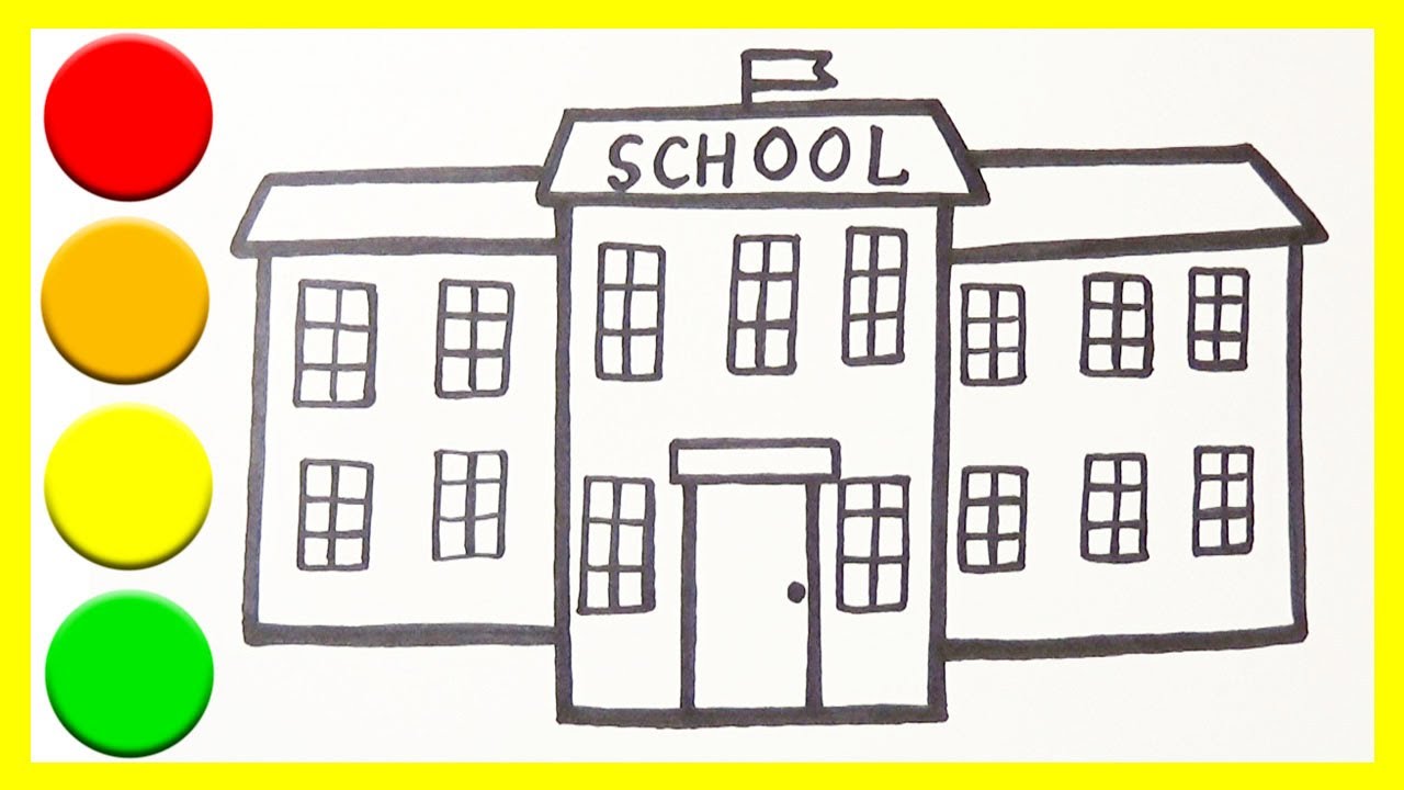 Draw a School 🏫 Easy drawings for kids and toddlers | Merry Kids Art ...