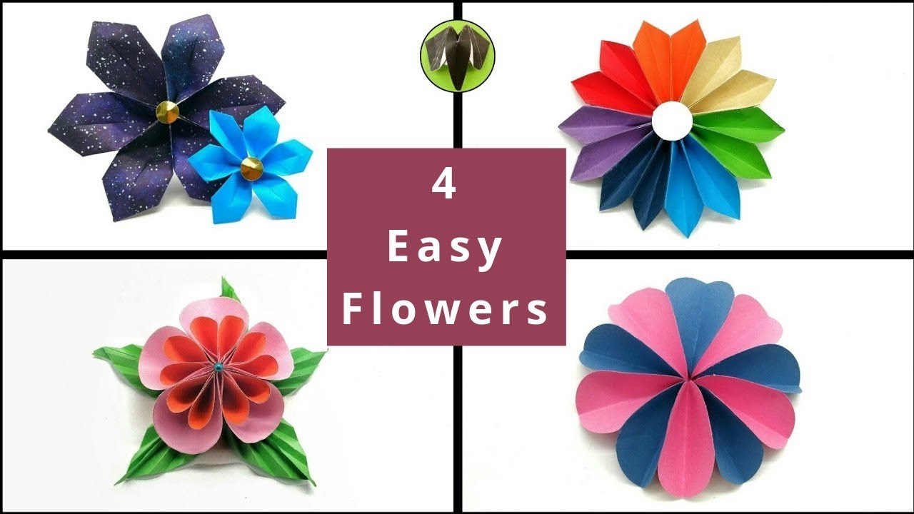 4 Easy flowers to craft - DIY Tutorial - 925 - YouTube