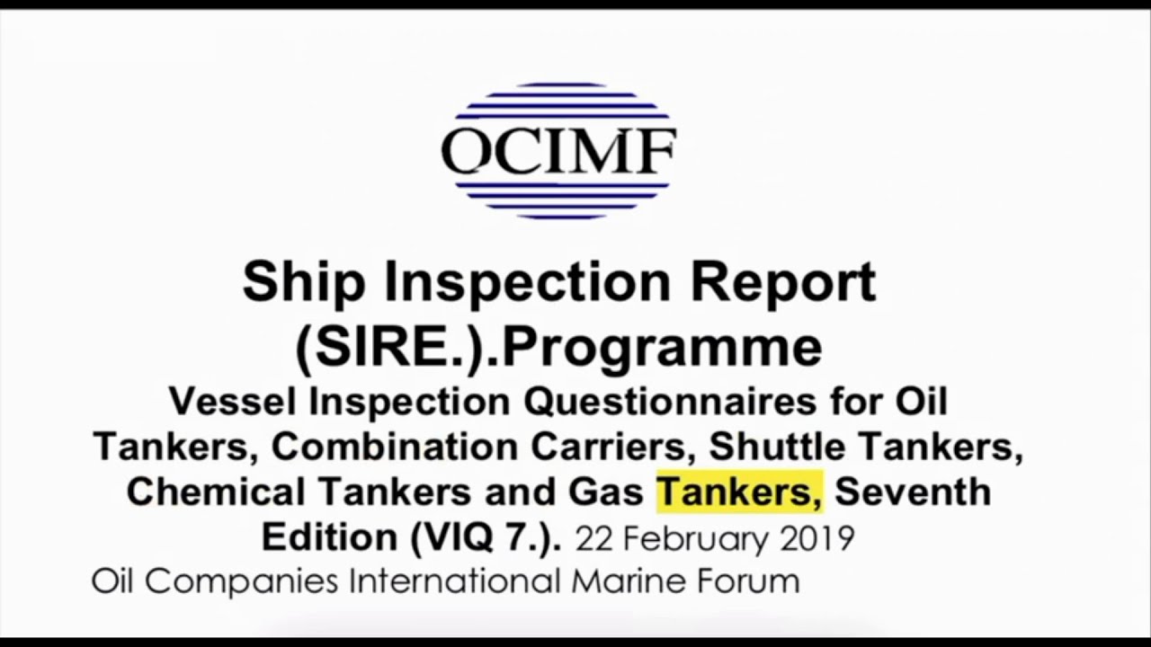 V2 7.5 hour Read-out of the Vessel Inspection Questionaries for Oil/Gas ...