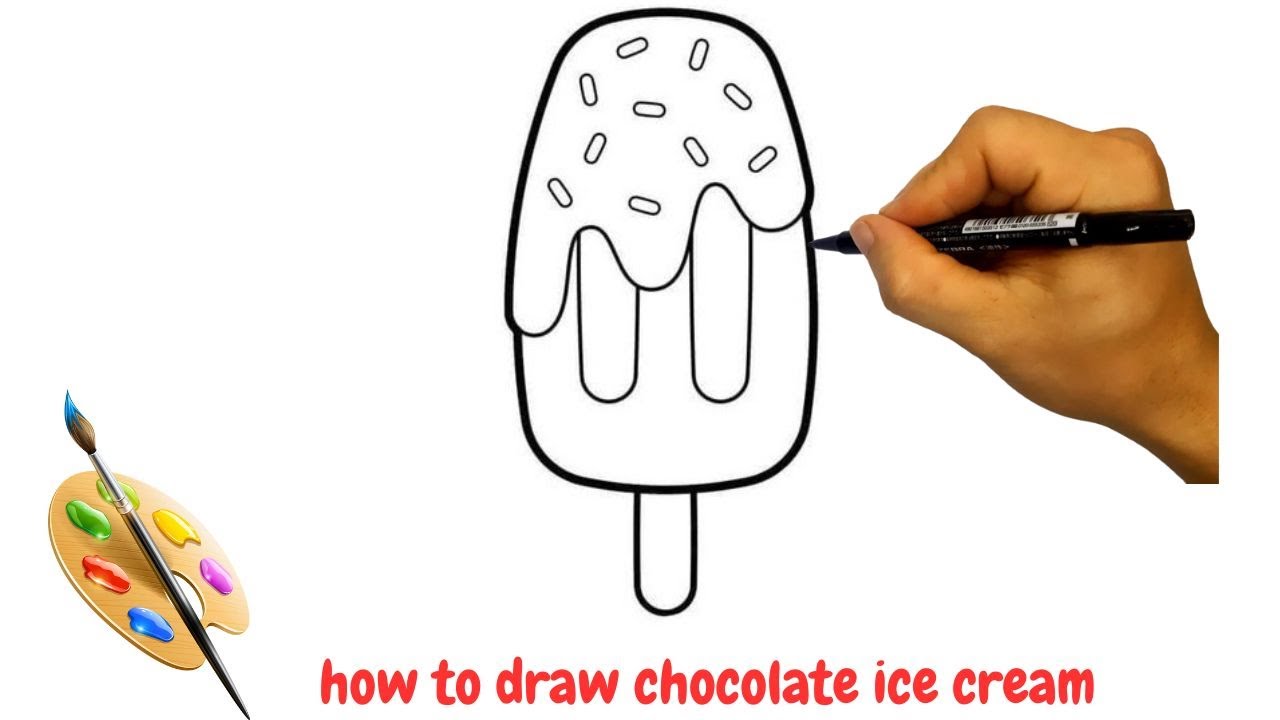 How to draw chocolate ice cream - Many interests - YouTube