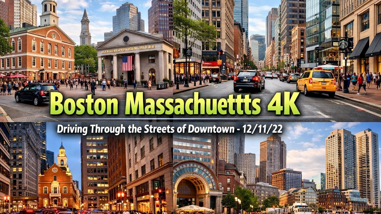 Downtown Boston Massachusetts - Early Morning 4K Drive - YouTube