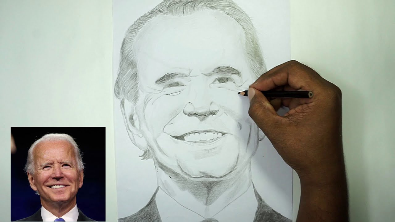 President-Elect Joe Biden Realistic Drawing | Pencil Portrait - YouTube