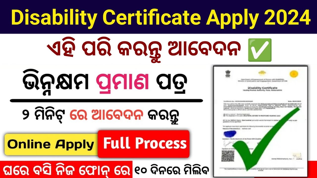 Disability Certificate Online Apply In Odisha ! How to Apply Handicap ...