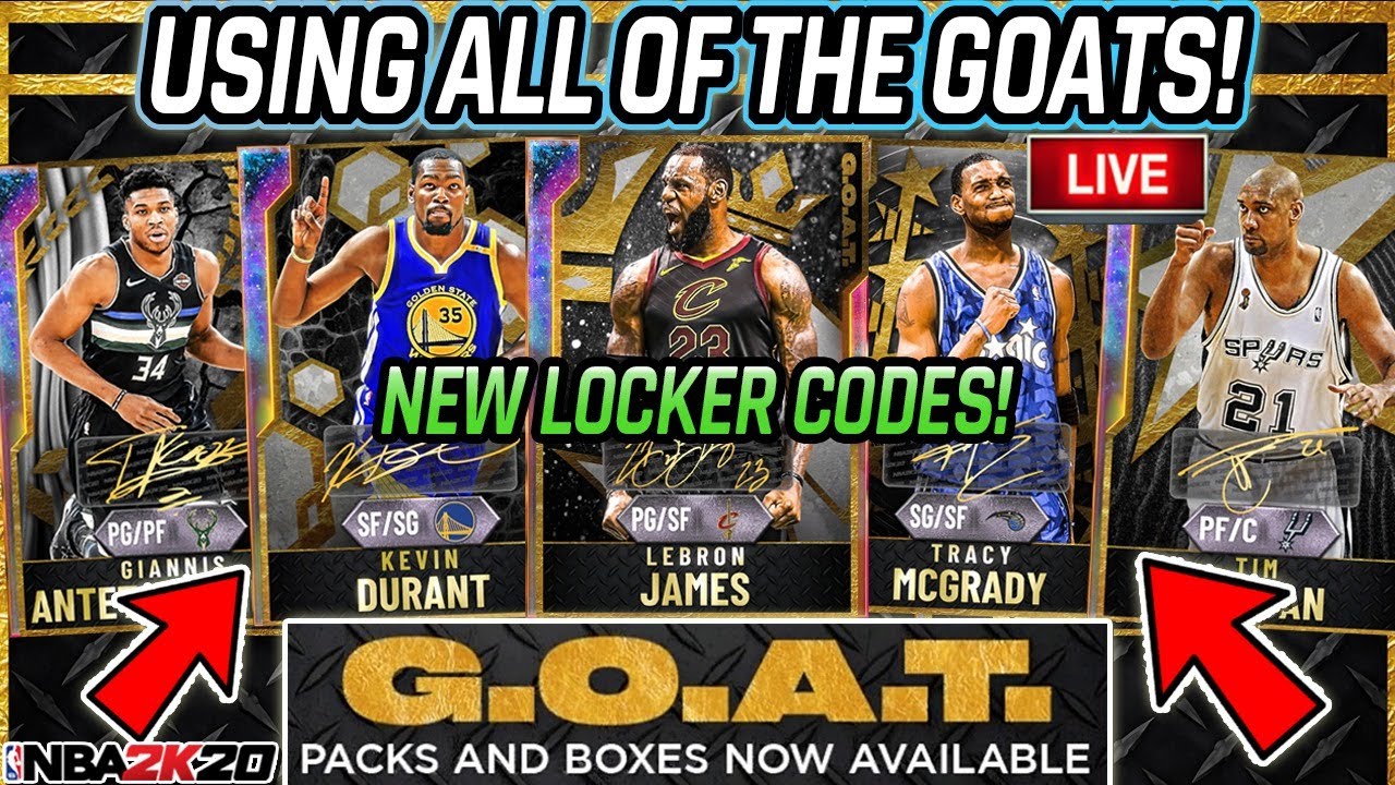 NBA 2K20 MYTEAM - NEW LOCKER CODES! + GOAT CARD GIVEAWAYS! USING ALL ...