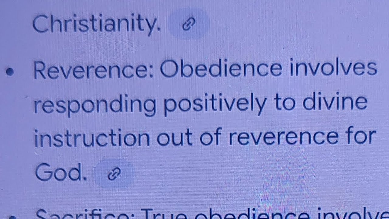 obedience series REVERENCE - YouTube