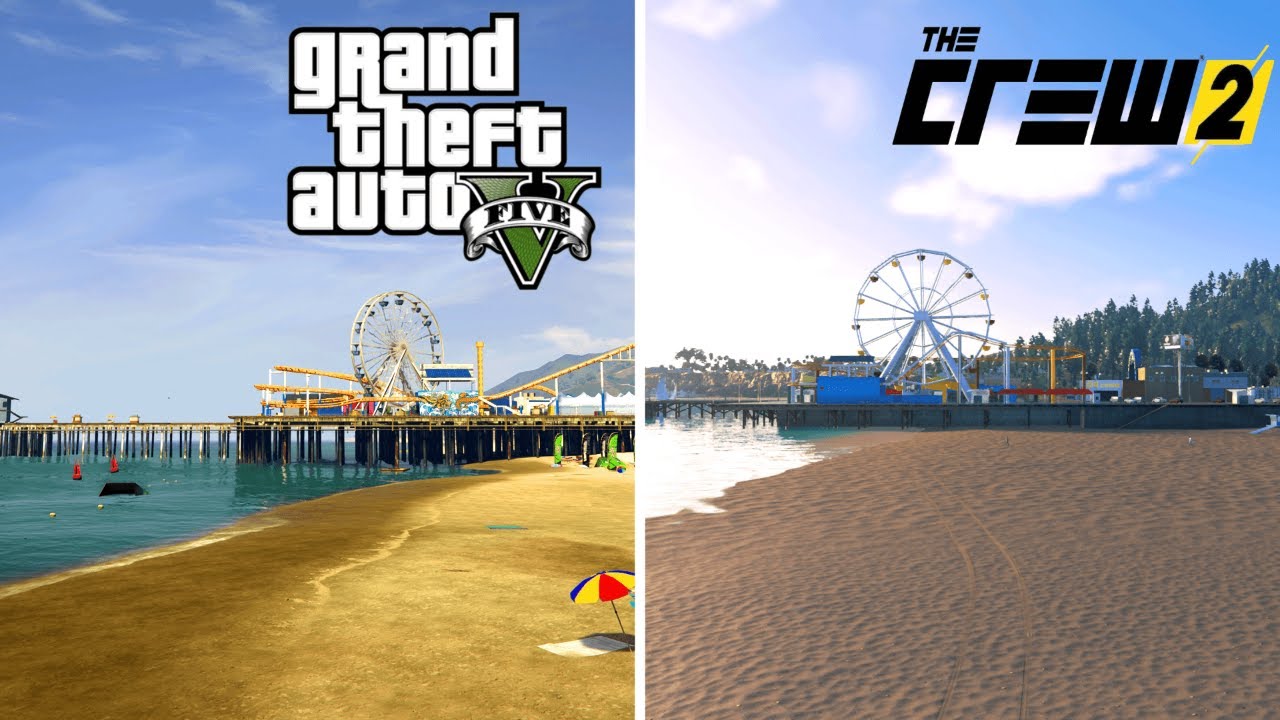 GTA 5 vs The Crew 2 Map Comparison - YouTube