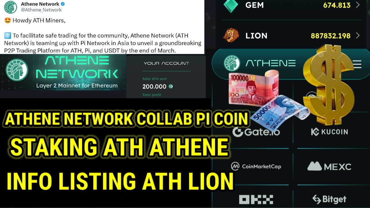 PI NETWORK COLLAB ATHENE NETWORK TUTORIAL STAKING ATH INFO LISTING ATH $LION SIAP JP BRUTAL ...
