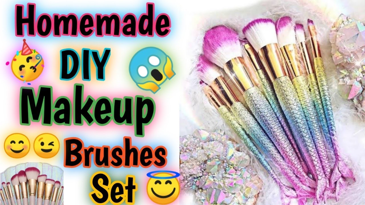 How to make a makeup brush set / homemade DIY Makeup Brushes / All ...