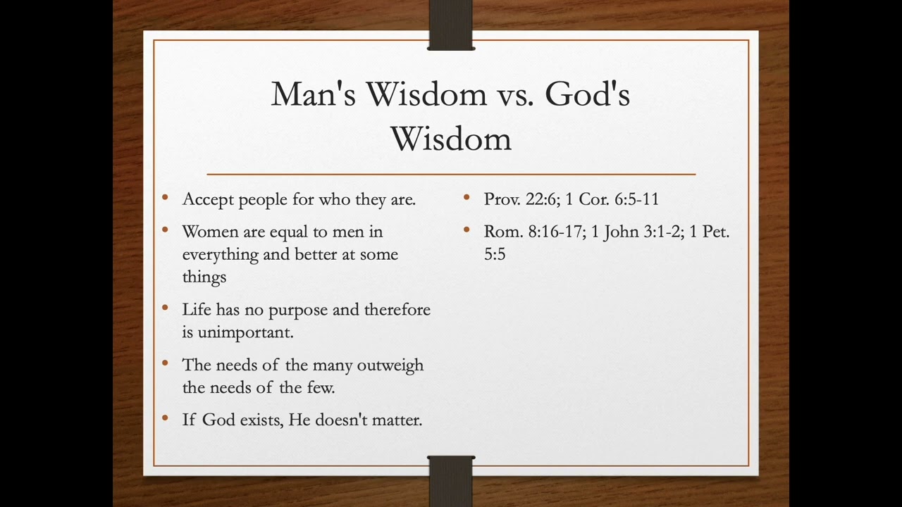 Man s Wisdom Vs God s Wisdom YouTube Man s Wisdom Vs God s Wisdom YouTube