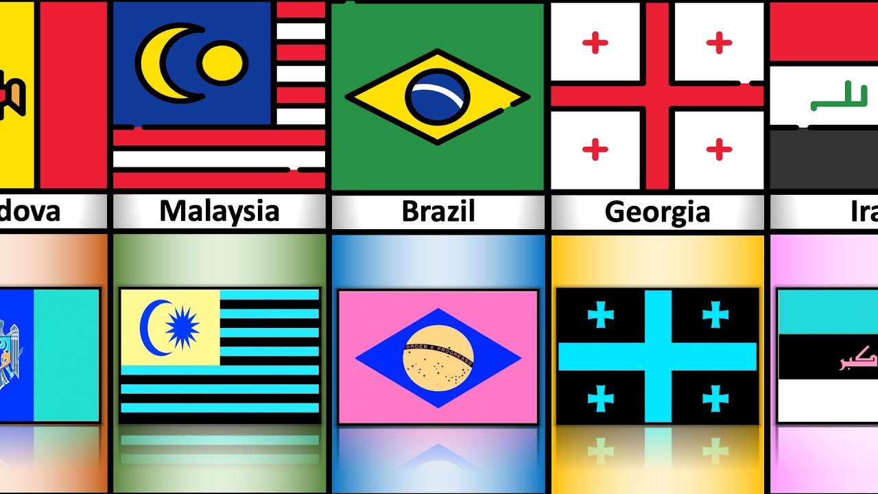 COUNTRY FLAGS with Negative Colors - Part 2 - YouTube