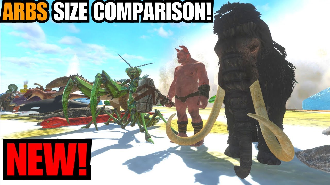 *NEW* ARBS SIZE COMPARISON - ANIMAL REVOLT BATTLE SIMULATOR - YouTube