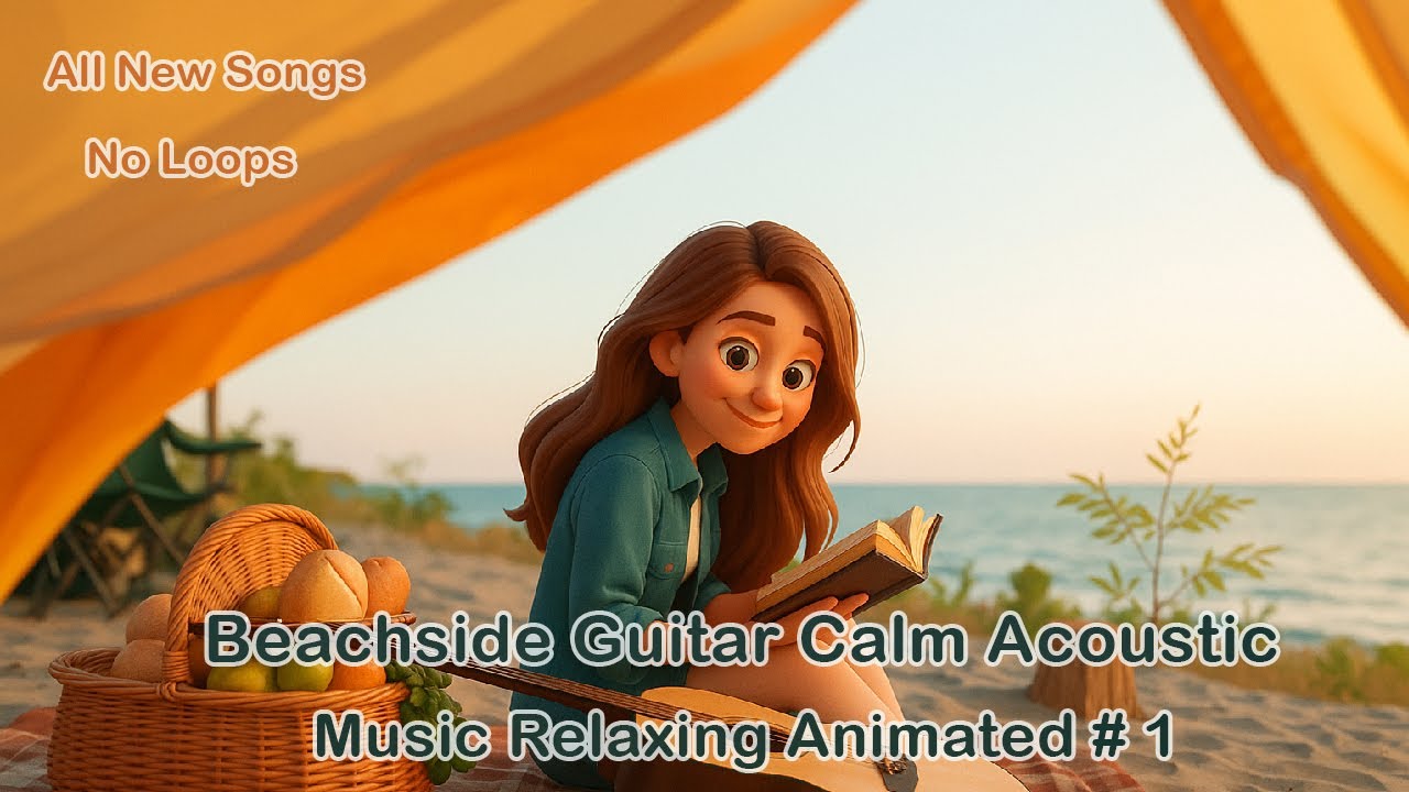 🏕️ Beachside Guitar Calm Acoustic Music Relaxing Animated # 1 - YouTube