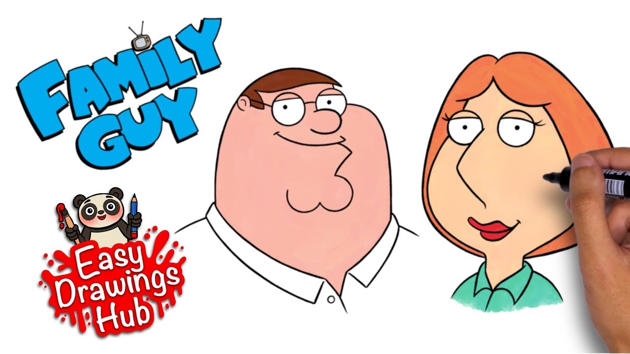 How to draw Peter Griffin and Lois Griffin from Family Guy - YouTube