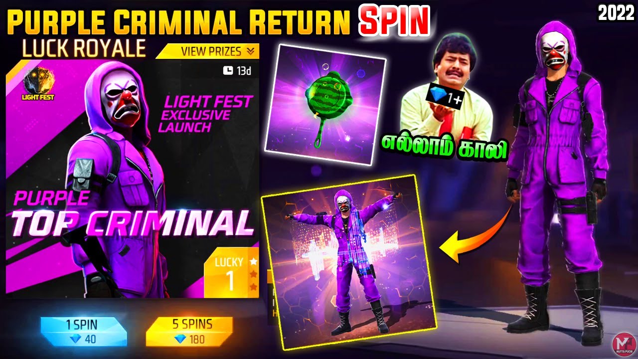 I Got Purple Top Criminal Purple Free Fire || Top Criminal Return New ...