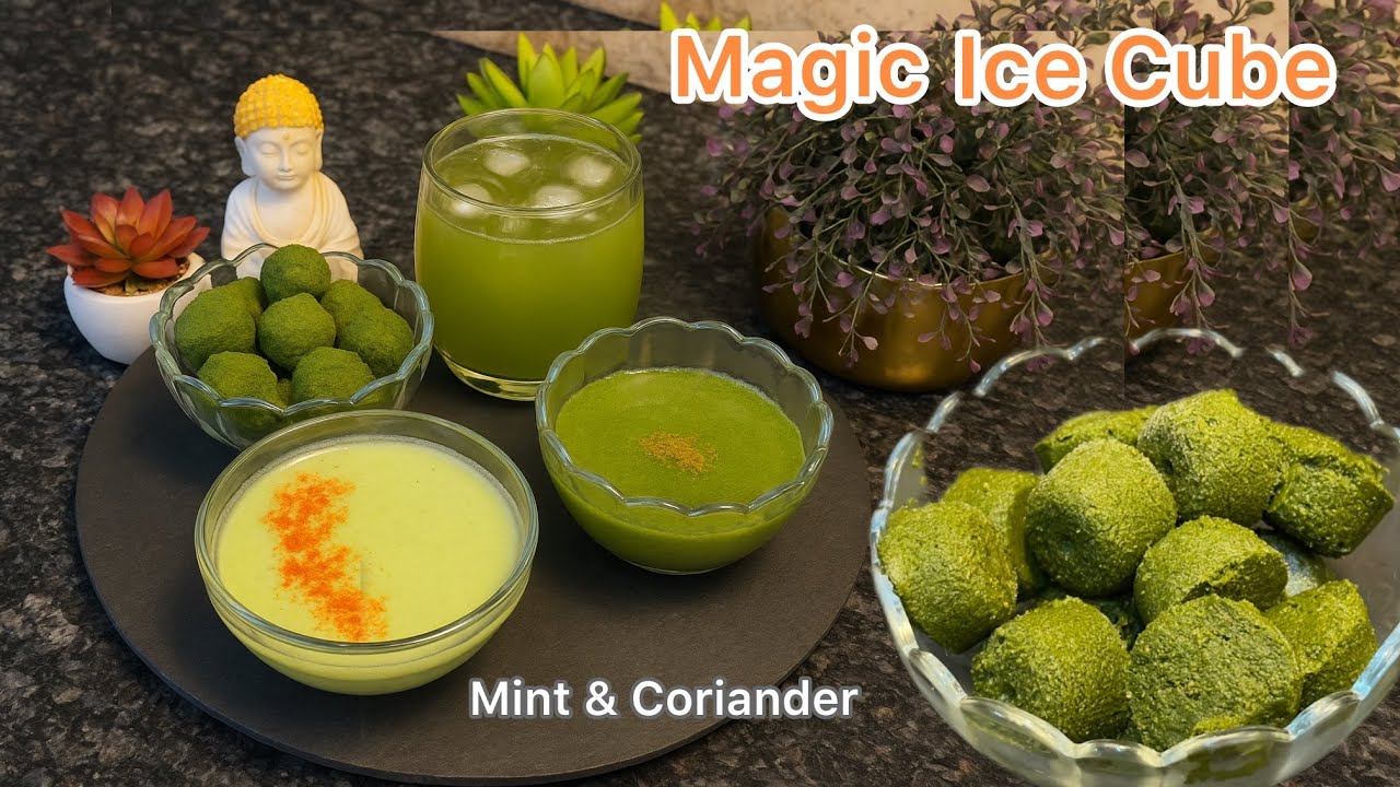 Magical Ice Cubes | Mint Coriander Ice Cube Hack 🧊🧊 - YouTube