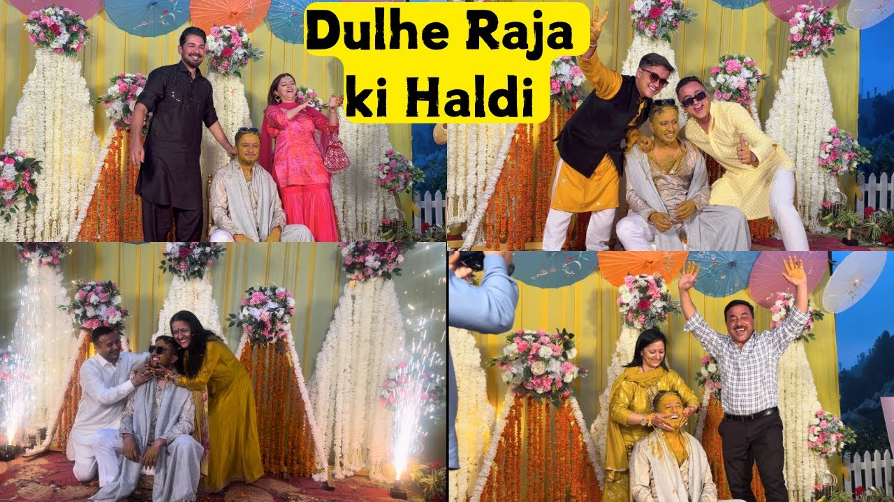 Dulhe Raja ko pura parivar ne jam ke lgayi mehendi 🤩🤪 Dulhe ko dala ...