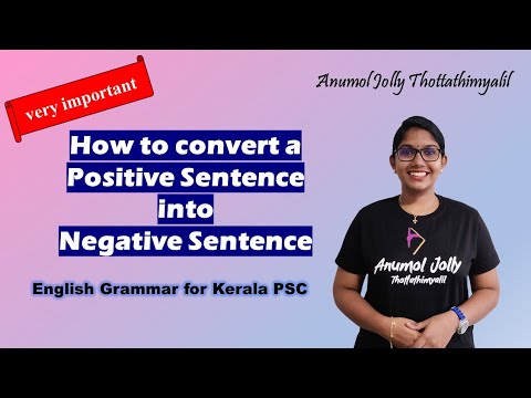 How to convert a positive sentence into negative sentence | Basic ...