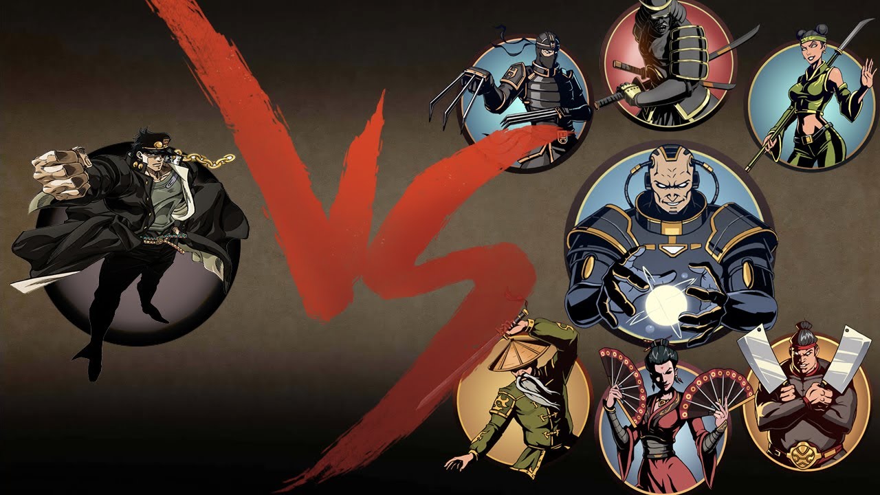 Shadow Fight 2, Jotaro Kujo Vs All Bosses - YouTube