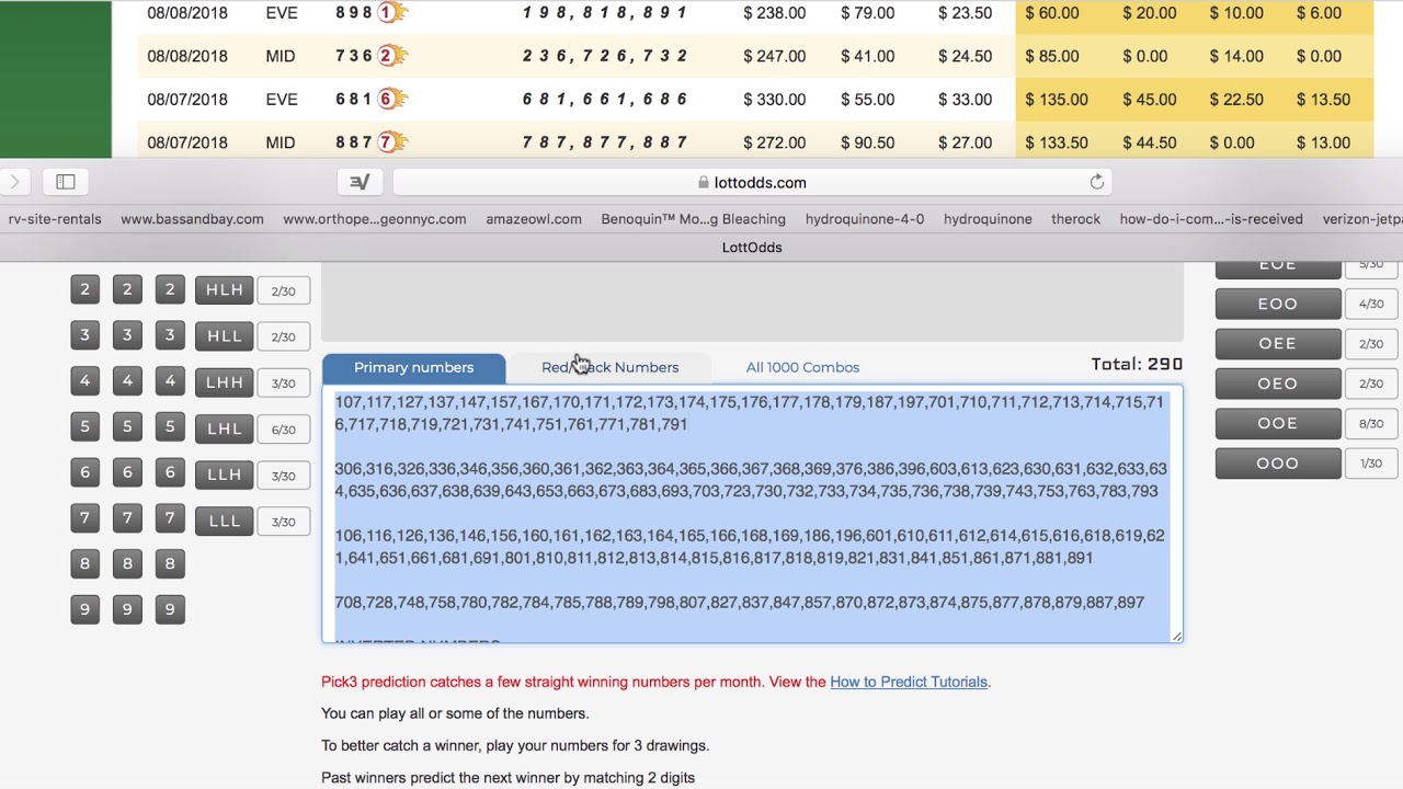 LOTTODDS Primary Numbers Filter - YouTube