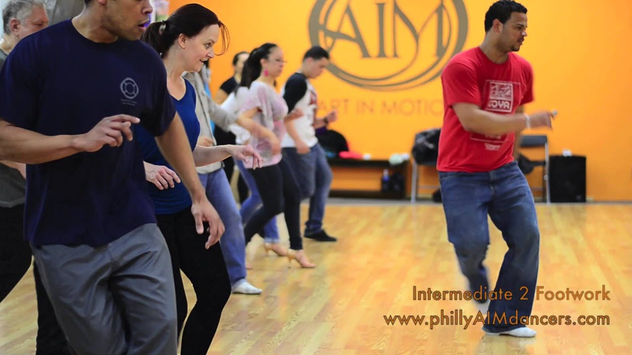 Darlin Garcia AIM Dance Academy Intermediate 2 Salsa Class Footwork - YouTube