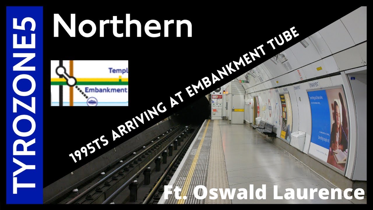 Northern Line 1995TS arriving at Embankment - YouTube