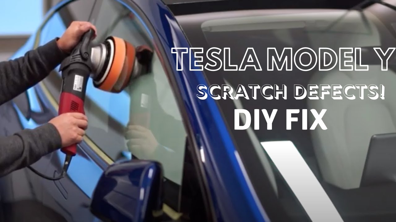 Tesla Model Y Factory Glass Scratch Defects DIY Fix | How to polish and ...