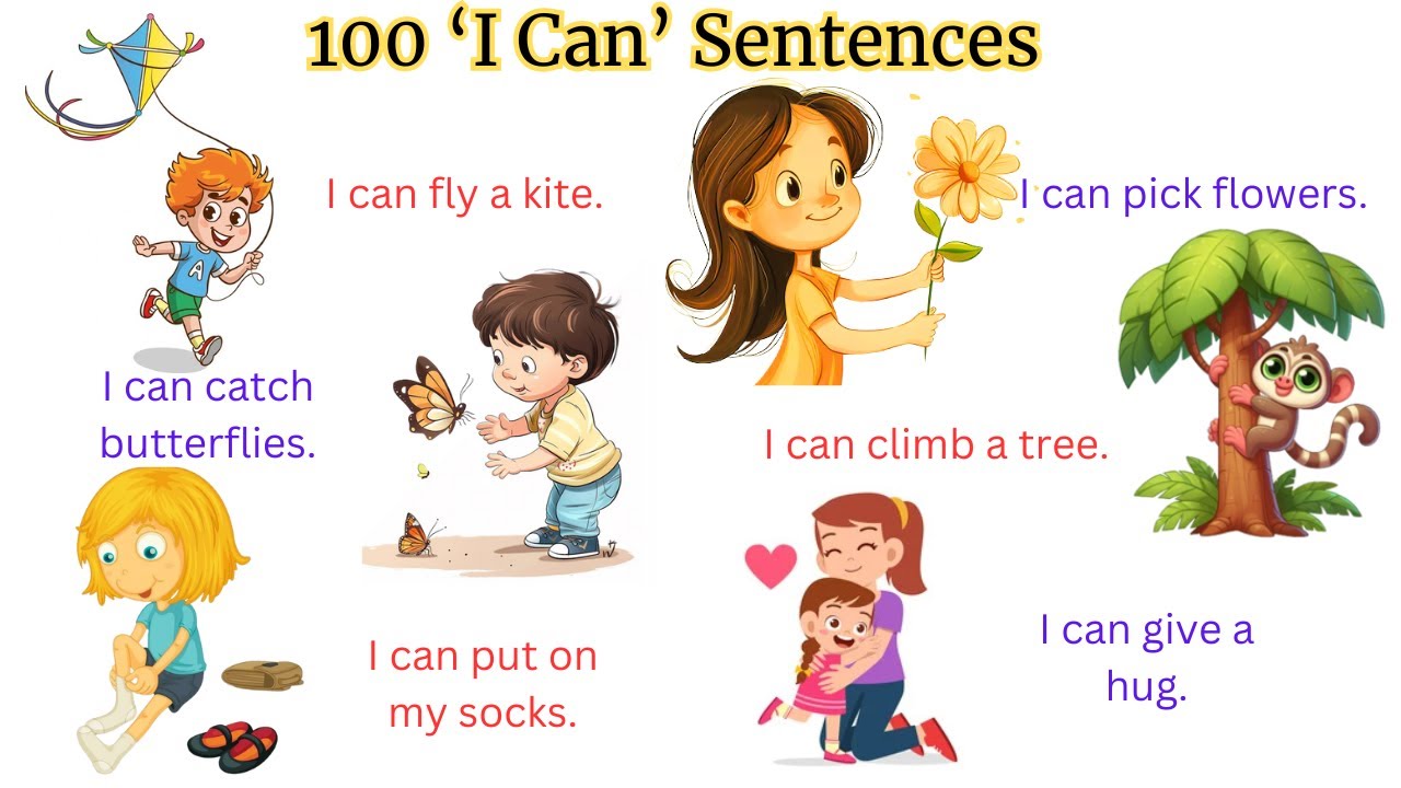 100 I Can’ Sentences | English Sentences Daily Use | Fun English ...