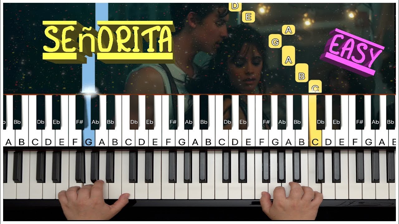 Shawn Mendes, Camila Cabello - Señorita - Easy Piano Tutorial - YouTube