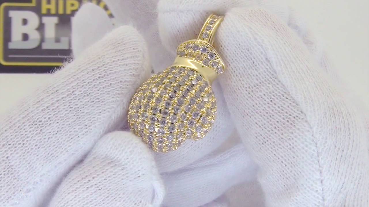 Gold Mini 3D Boxing Glove Bling Bling Hip Hop Pendant - YouTube