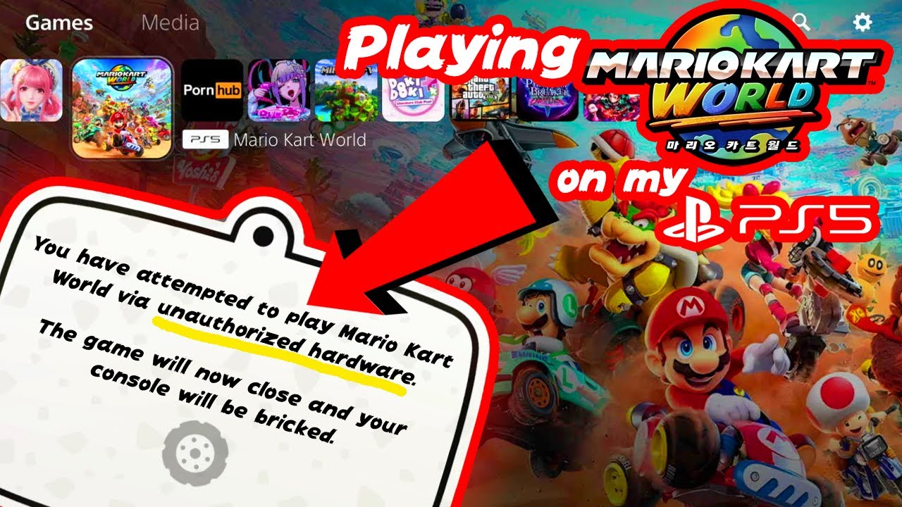 Playing MARIO KART WORLD on my PS5! (Nintendo BRICKS MY PS5) - YouTube