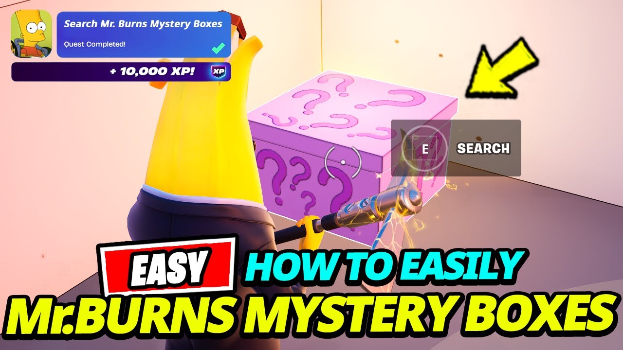 How to EASILY Search Mr. Burns Mystery Boxes (LOCATIONS) - Fortnite ...