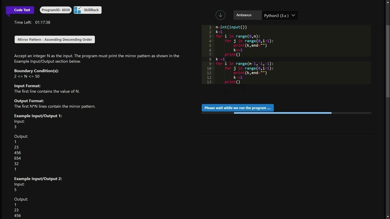 SKILLRACK |MCQ+PROGRAMMING TEST (06 TO 08 NOV 2023)2025| MIRROR PATTERN ...