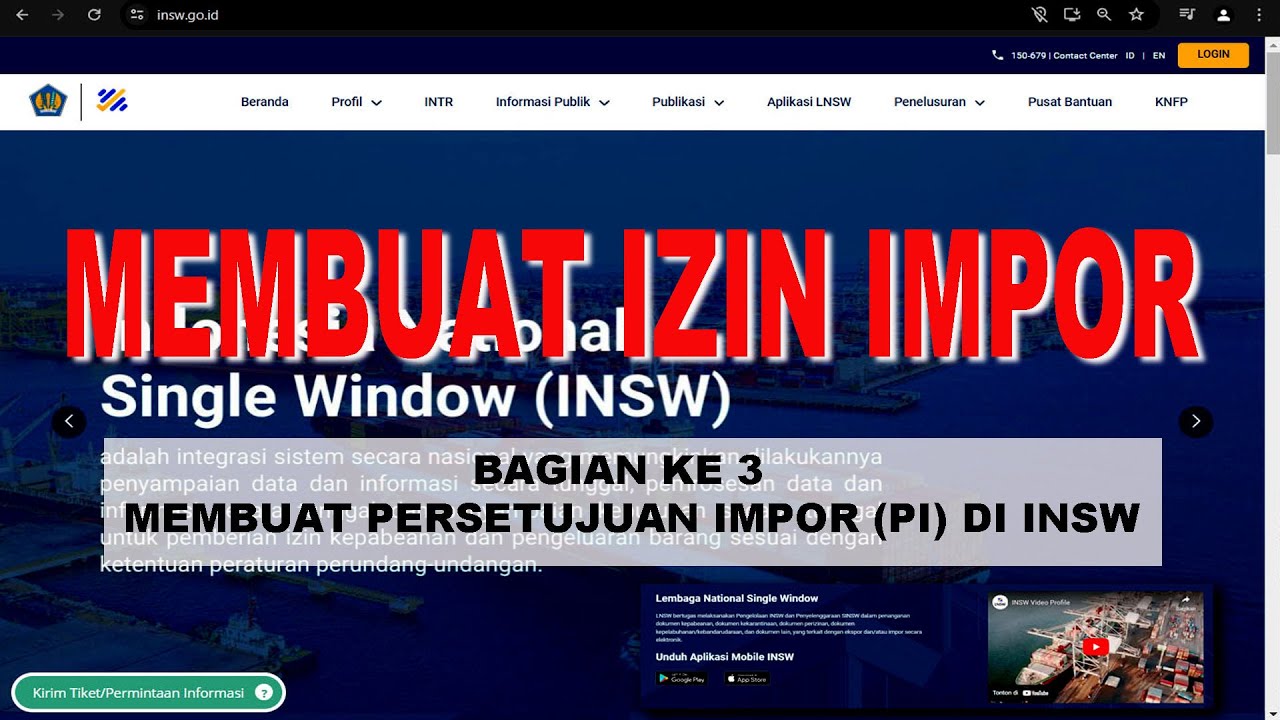 PERIZINAN IMPOR - MEMBUAT PI DI INSW - YouTube