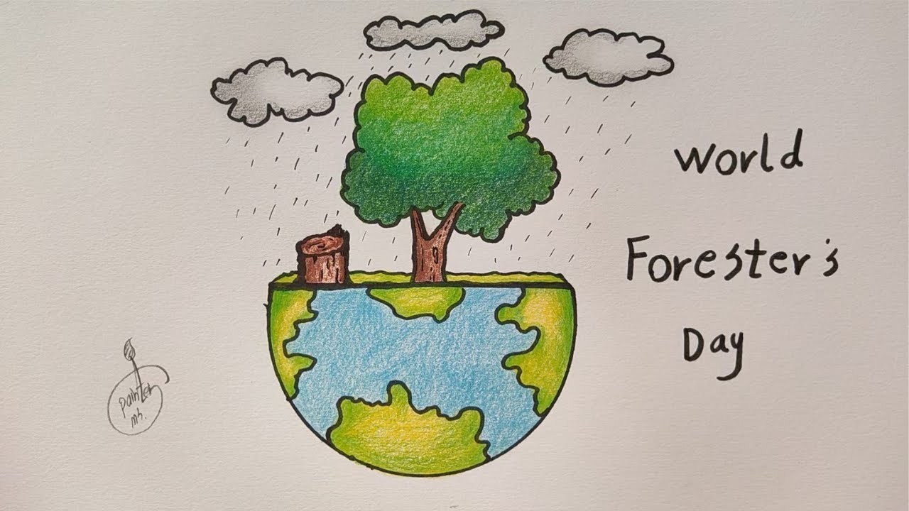 International Day Of Forests Poster / World Forestry Day Drawing / Save ...