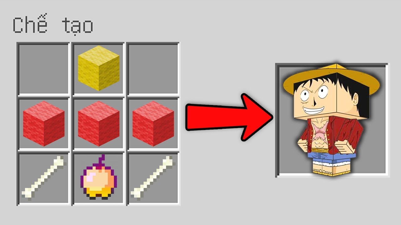 CÁCH CHẾ TẠO LUFFY ONE PIECE TRONG MINECRAFT!! - YouTube